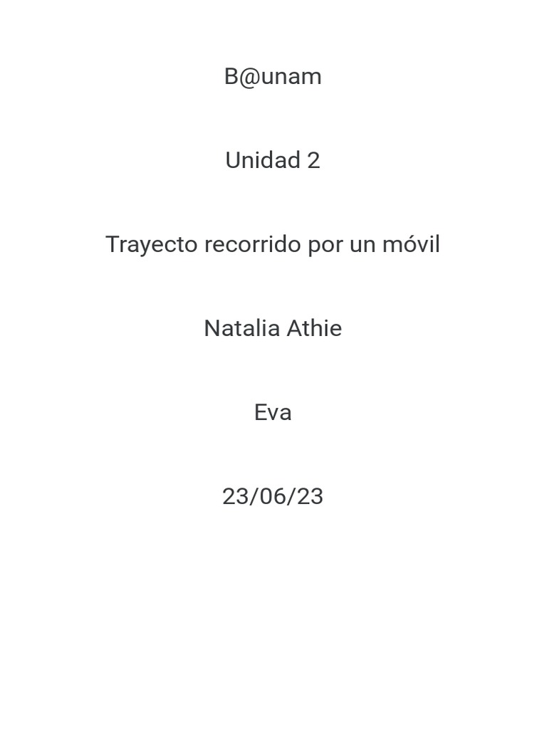 Actividad 2. Trayecto Recorrido Por Un Móvil | PDF | Métodos y ...