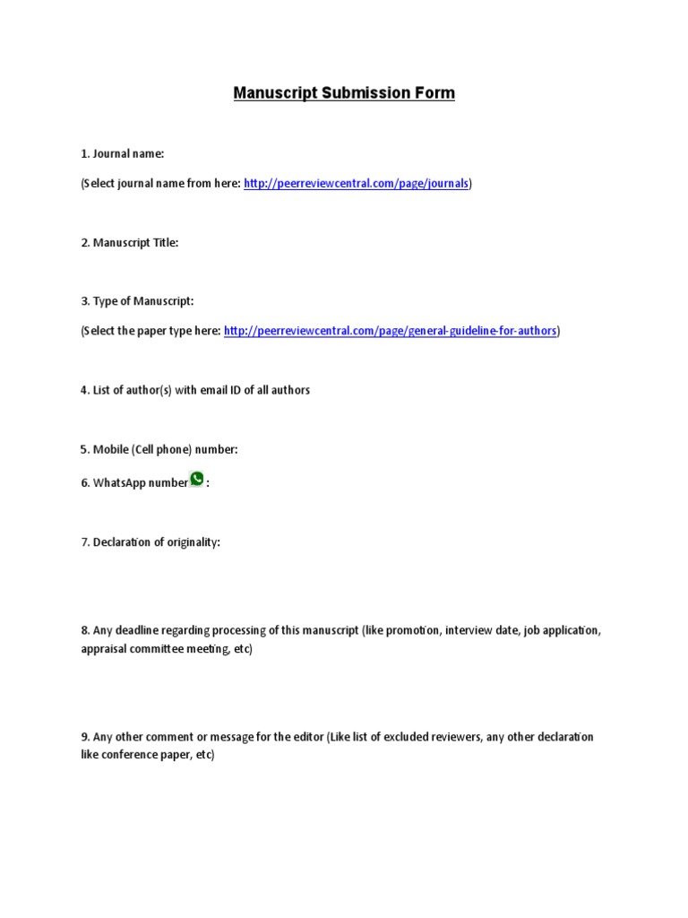 SDI Manuscript Submission Form | PDF