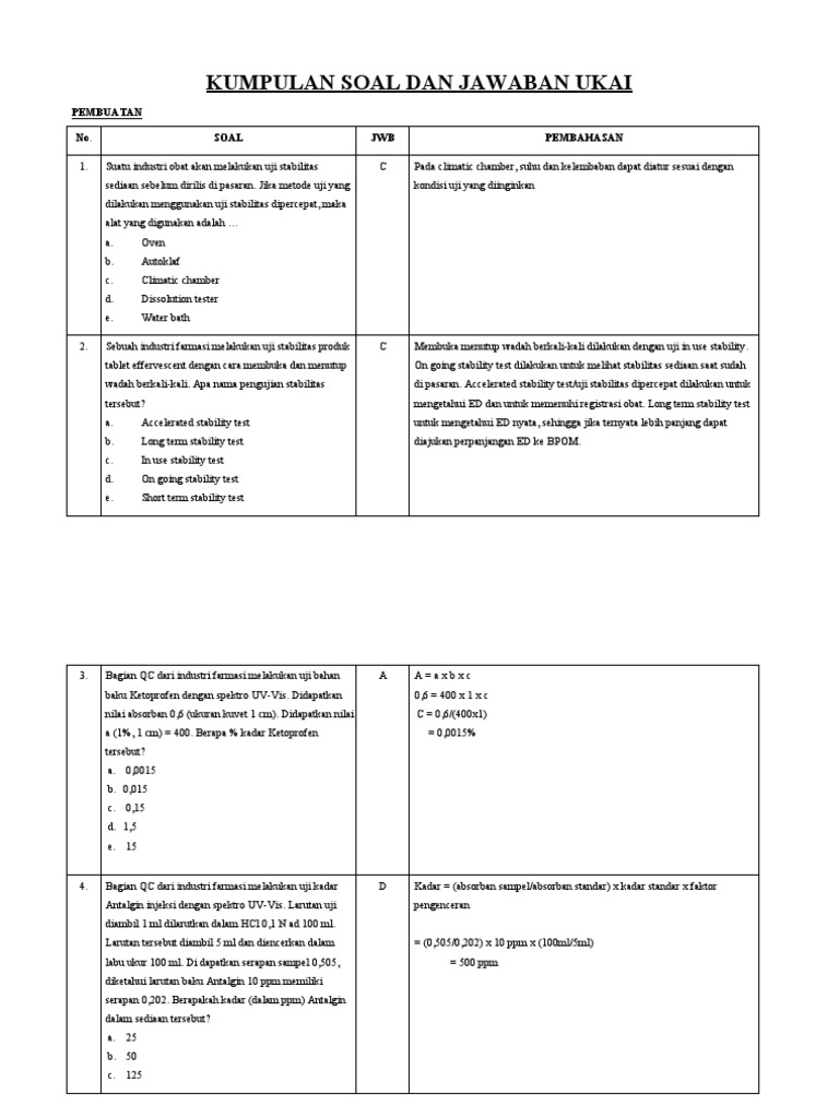 KUMPULAN_SOAL_DAN_JAWABAN_UKAI | PDF