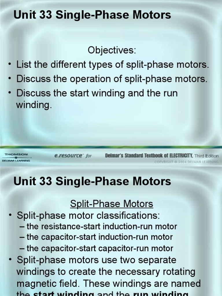 Unit 33 Single Phase Motors | PDF | Electric Motor | Magnetism