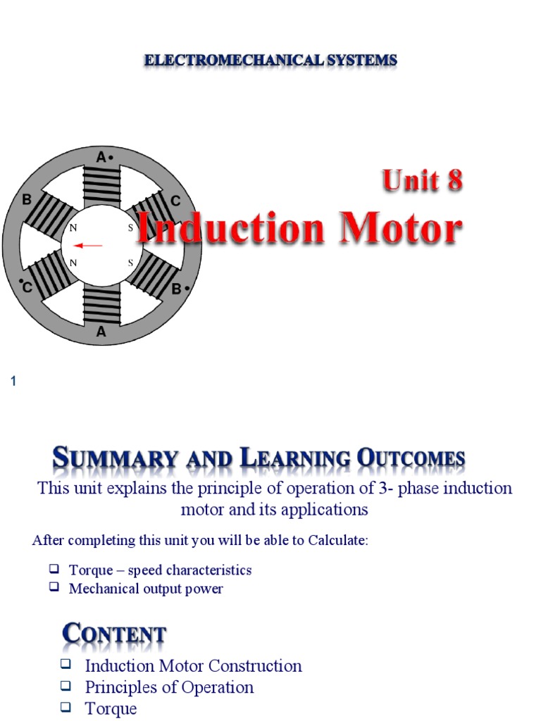 Unit8-Induction Motor | PDF | Electric Motor | Electromagnetic Induction