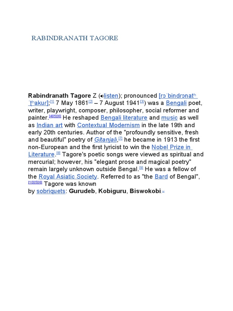 Rabindranath Tagore | PDF