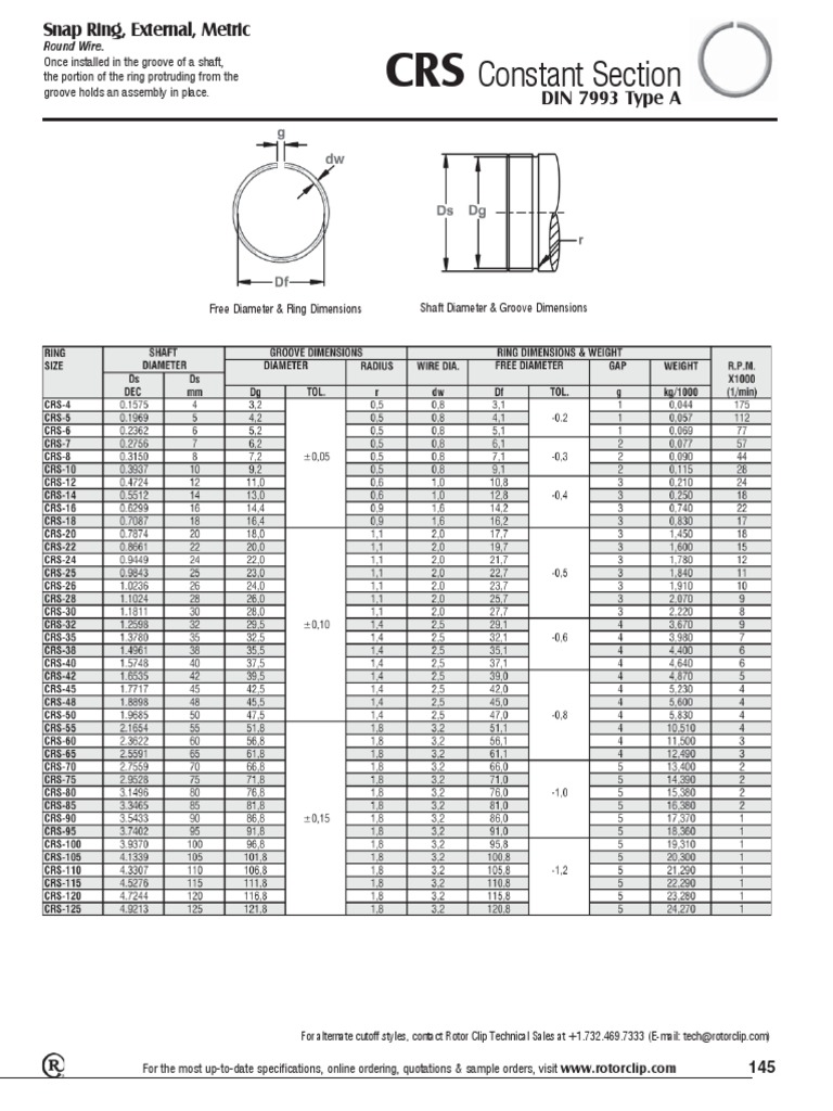 Round Wire Snap Rings Crs | PDF | Technology & Engineering | Computers
