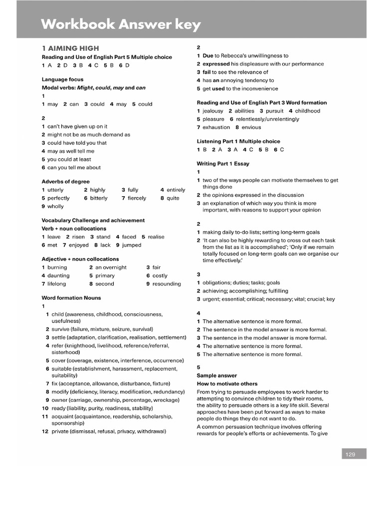Ready For C1 - Work Book KEY | PDF