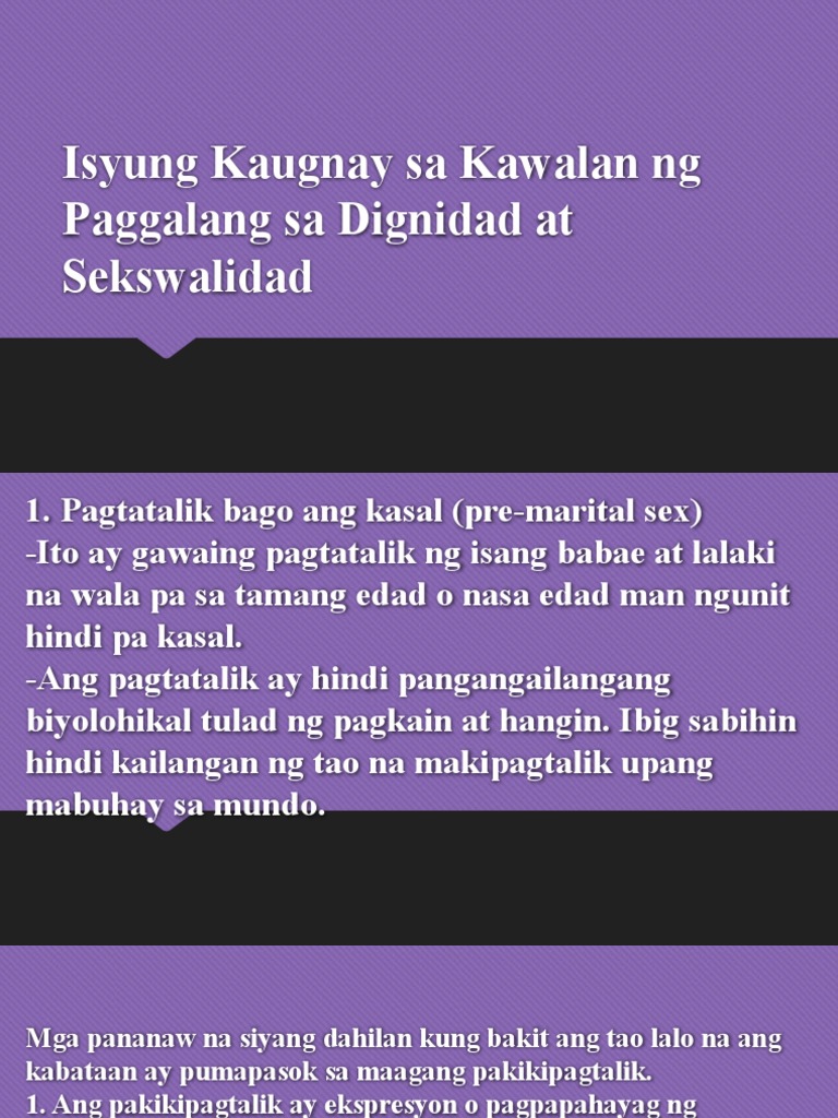 Isyung Kaugnay Sa Kawalan NG Paggalang Sa Dignidad | PDF