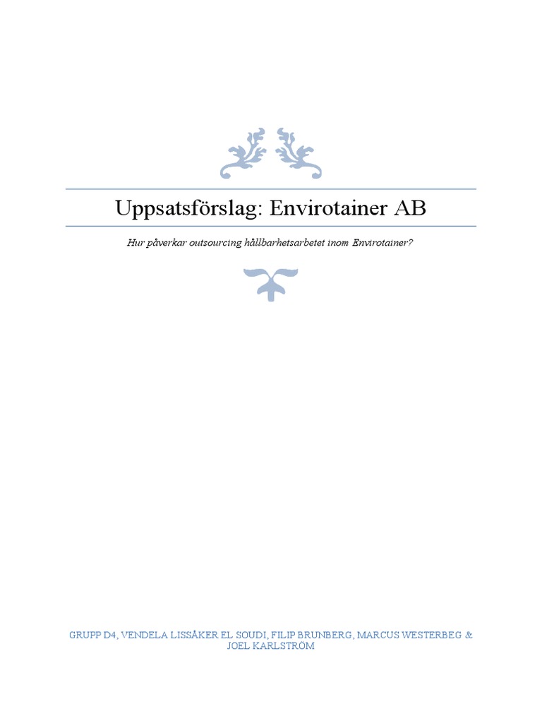 Uppsats Lindvallskaffe | PDF