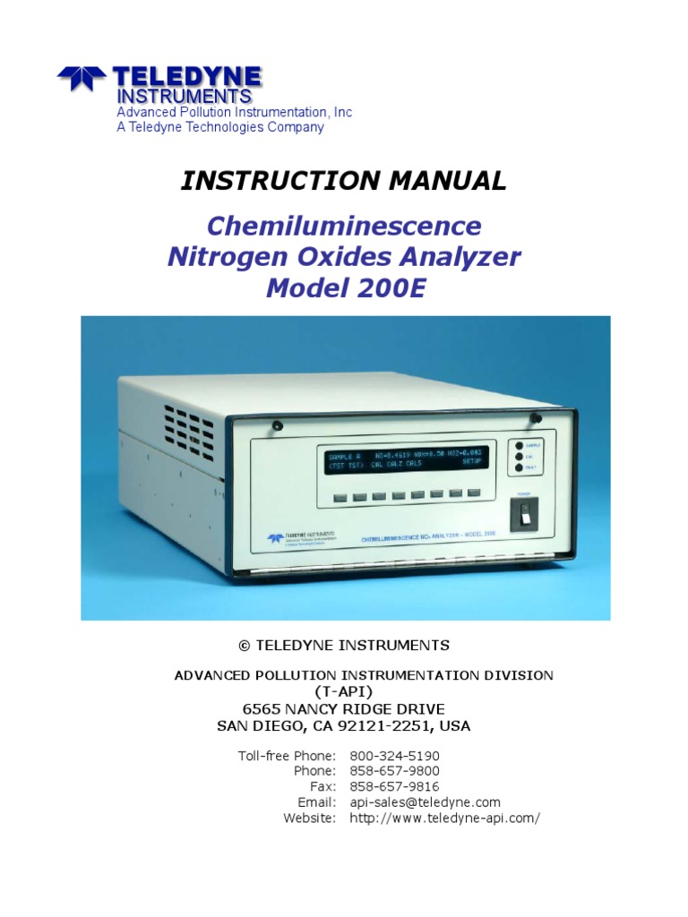 Teledyne: Instruction Manual | PDF | Calibration | Power Supply