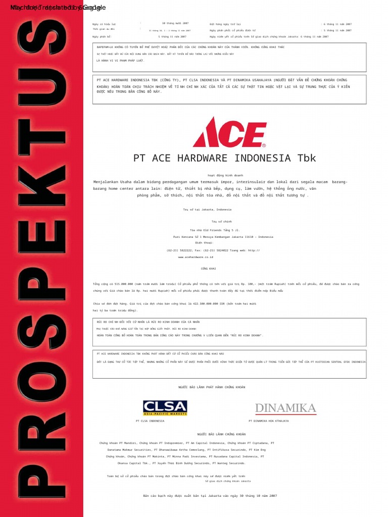 Pdfcoffee.com Pt Ace Hardware Indonesia Tbk PDF Free (1) | PDF