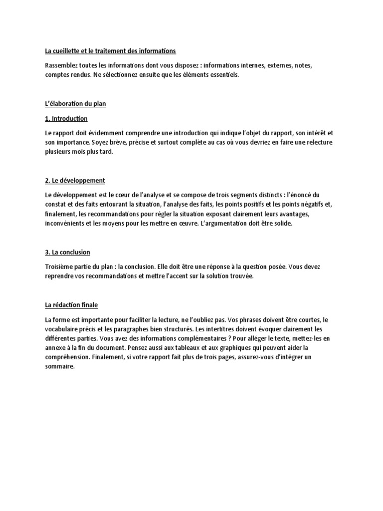 Guide pour rédiger un rapport efficace | PDF