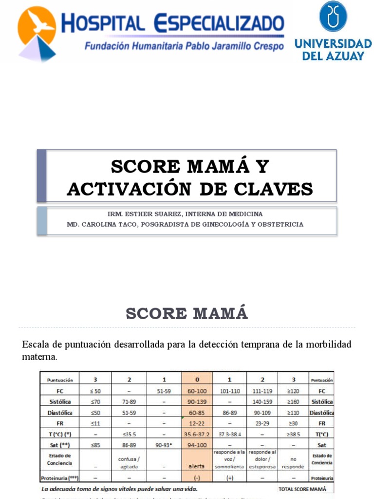 Protocolo Score Mamá y Claves Obstétricas | PDF | Septicemia | El embarazo