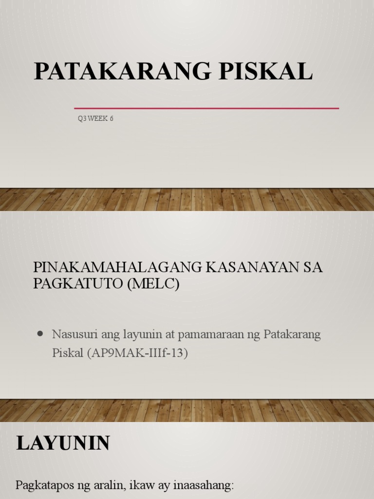 Q3 Week 6 Patakarang Piskal | PDF
