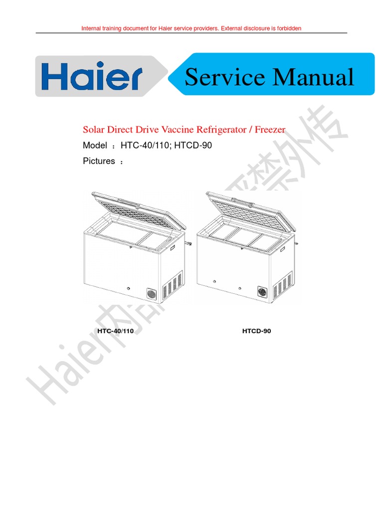Haier HTC-40/110 & HTCD-90 Service Manual | PDF | Refrigerator | Capacitor
