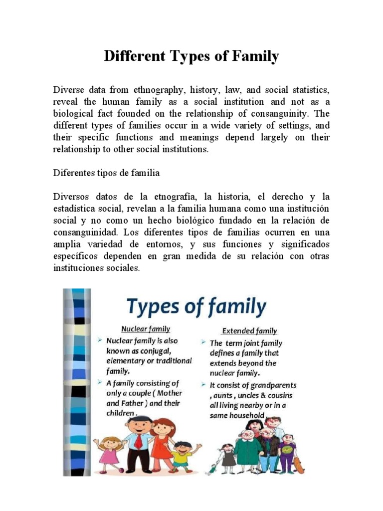 Different Types of Family | PDF | Relaciones interpersonales | Afecto
