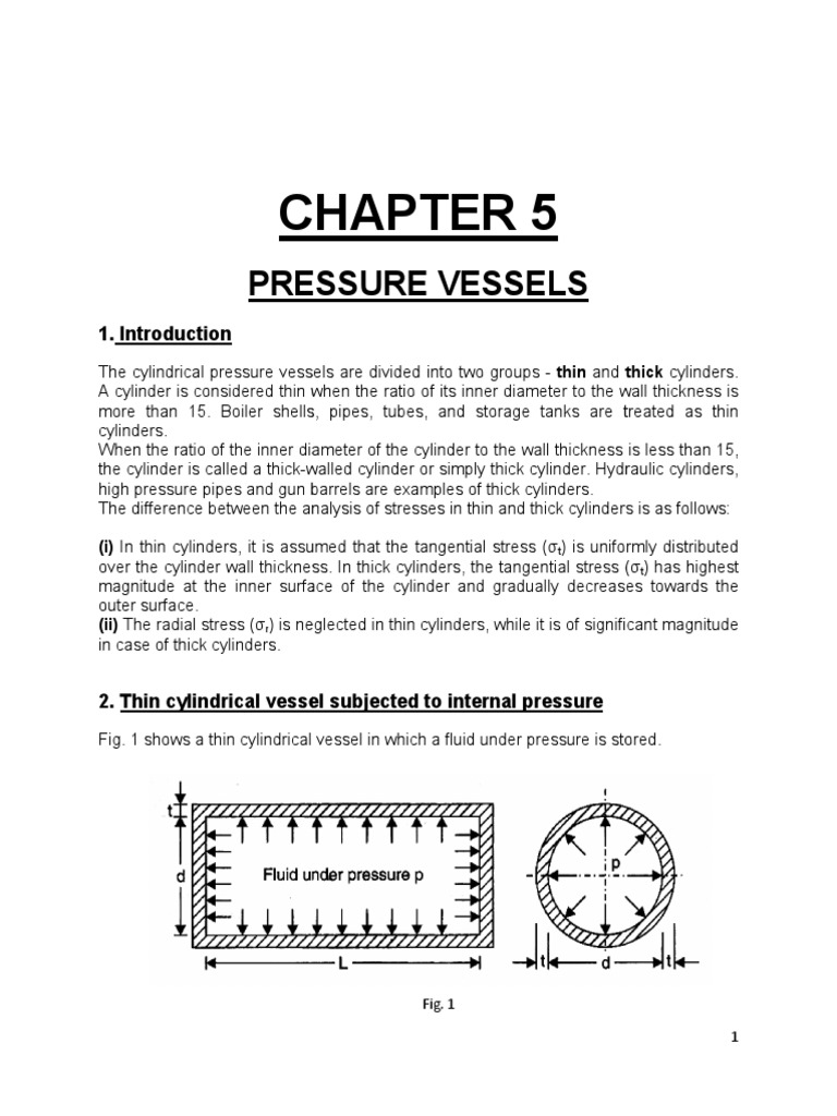 CHAPTER 5pressure Vessels | PDF | Stress (Mechanics) | Mechanical ...