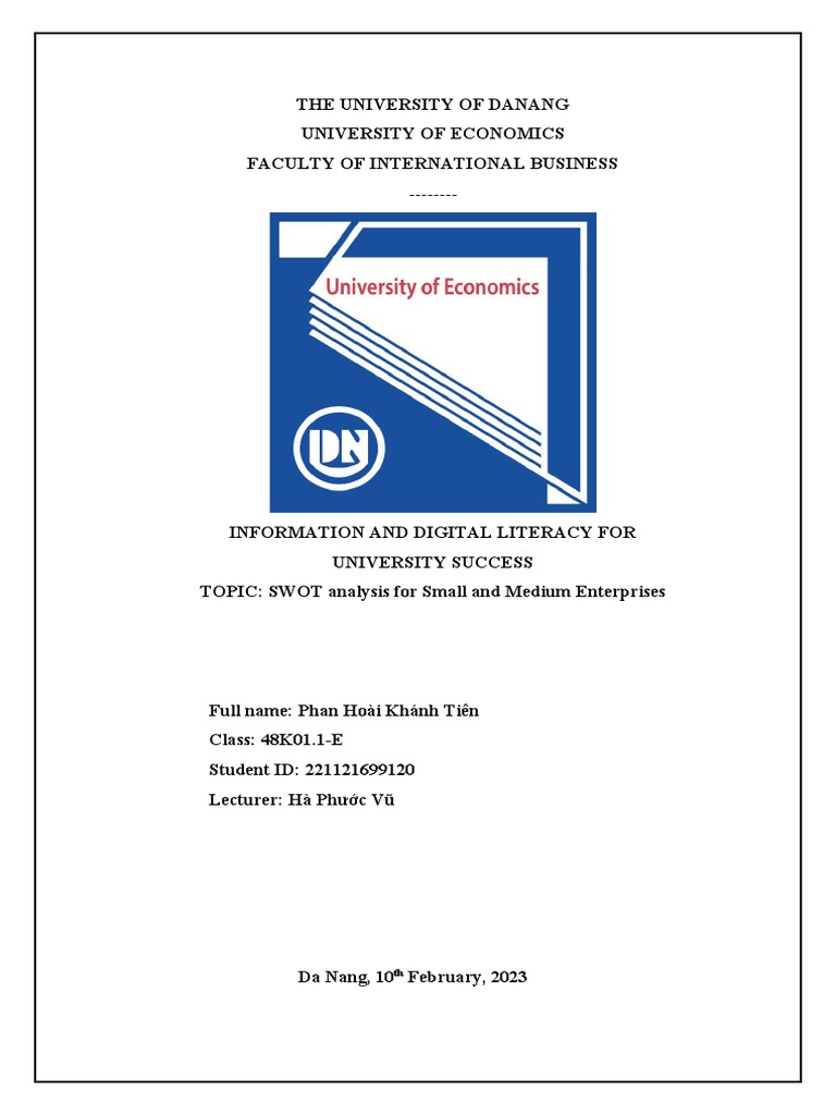 Swot Analysis Pdf Swot Analysis Small And Medium Sized Enterprises 