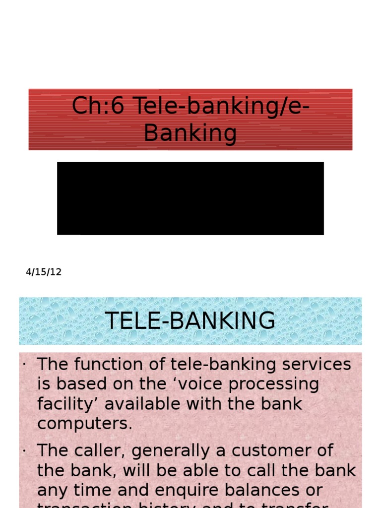 Overview of Tele-banking and Mobile Banking | PDF | Online Banking ...