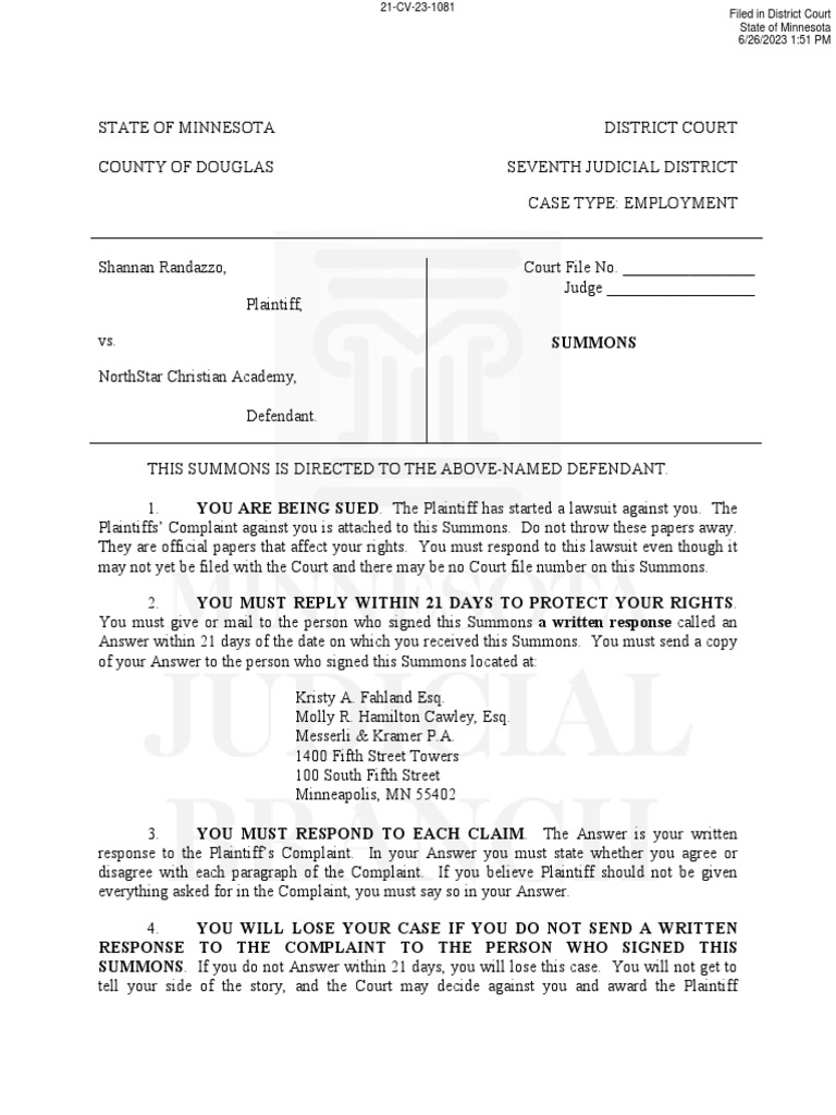 Civil Complaint | PDF | Damages | Complaint