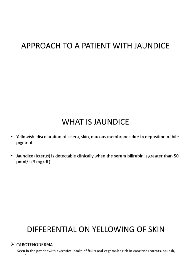 Approach To A Patient With Jaundice | PDF | Causes Of Death | Abdomen