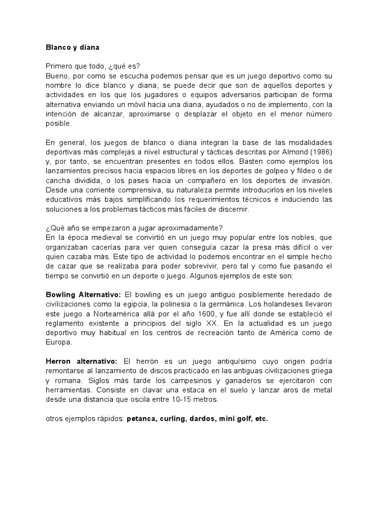 Blanco y Diana | PDF | Deportes y actividades al aire libre