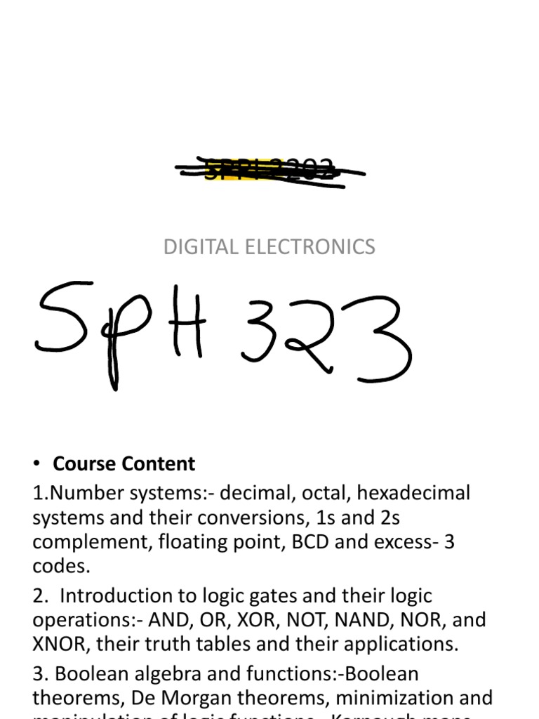 Digital Electronics Course Overview | PDF | Logic Gate | Subtraction