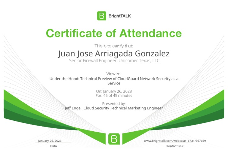 Brighttalk Viewing Certificate Under The Hood Technical Preview of Cloudguard Network Security ...