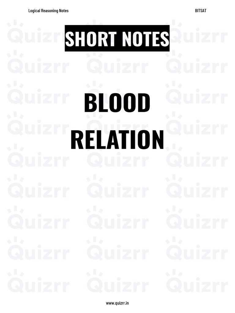 (PDF) Blood Relation - Logical Reasoning | PDF | Social Institutions