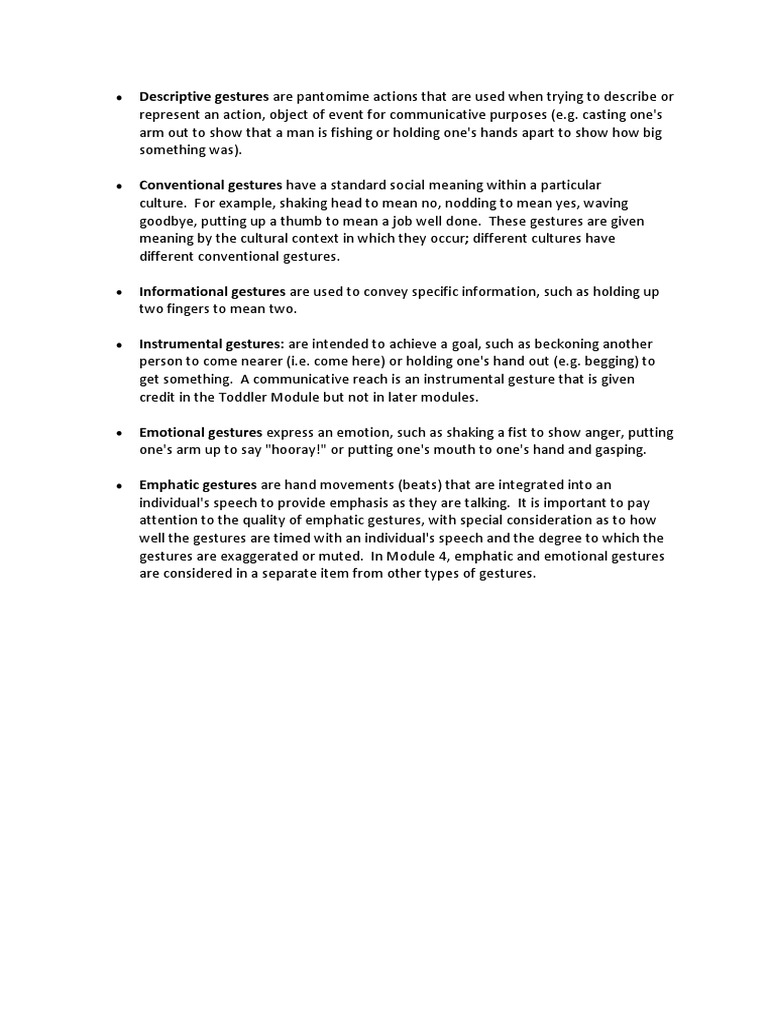 Gesture Use in The ADOS | PDF