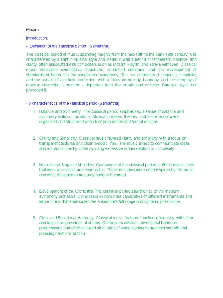 Mozart 1 | PDF | Classical Period (Music) | Wolfgang Amadeus Mozart