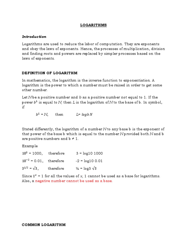 Logarithm (Trigonometry) | PDF | Logarithm | Exponentiation