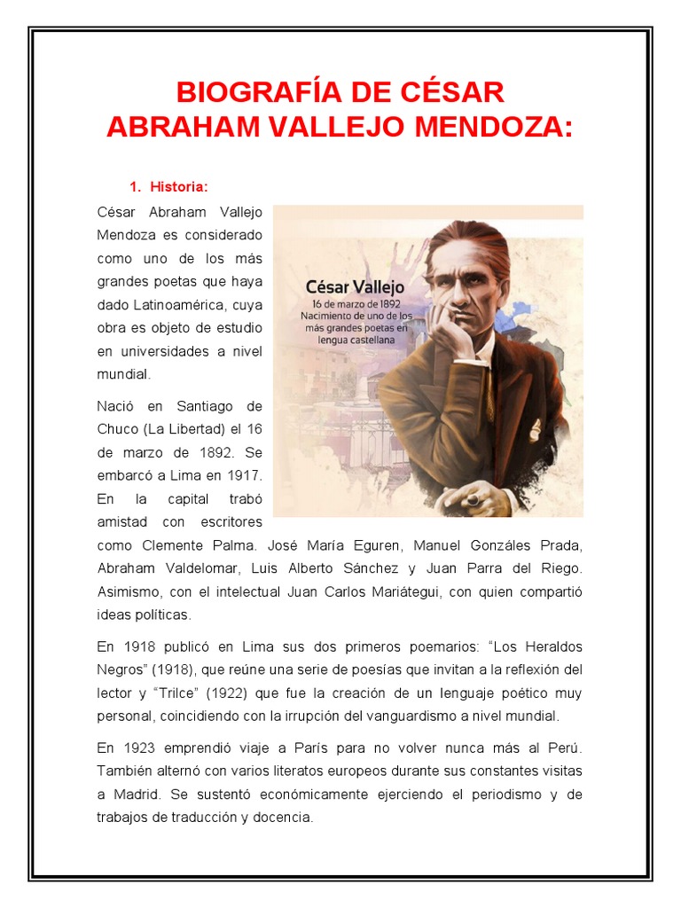Biografía de César Vallejo | PDF | Clásicos