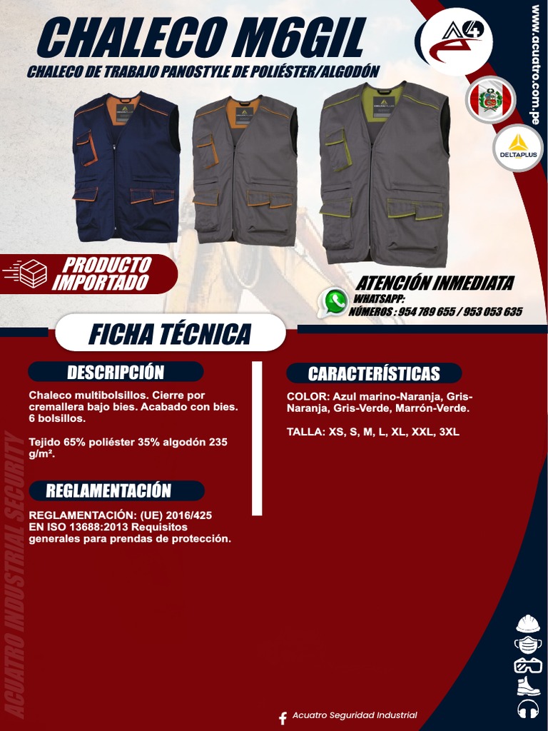 FT Chaleco M6gil Delta Plus | PDF