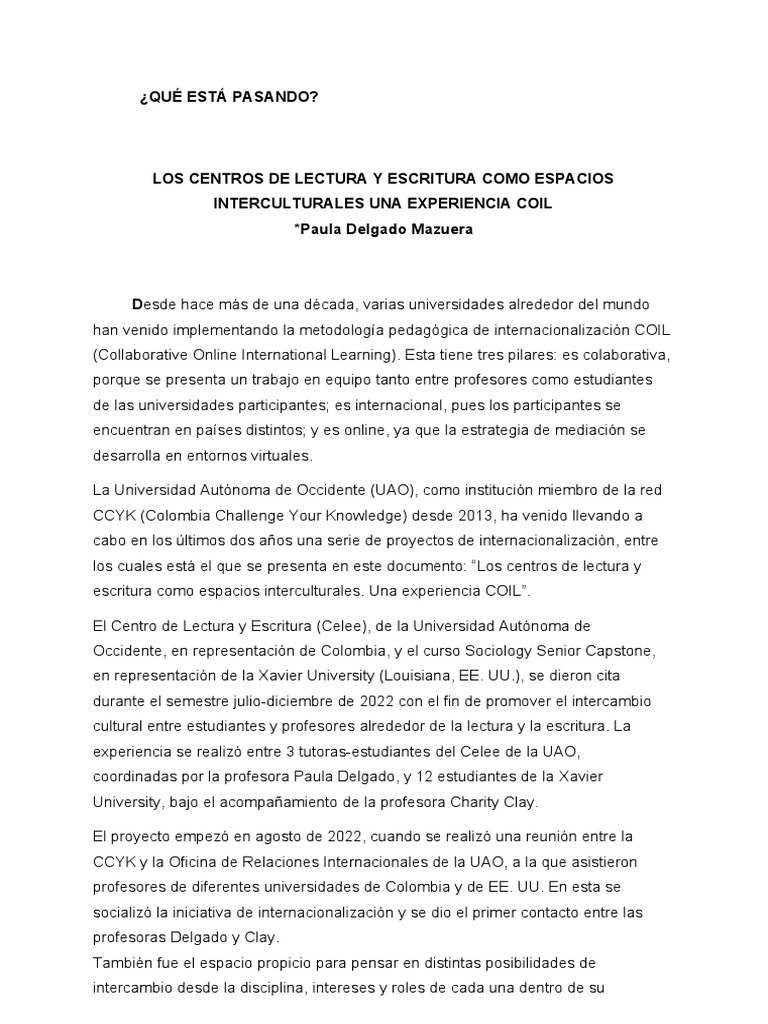 Que Esta Pasando | PDF | Maestros | Aprendizaje