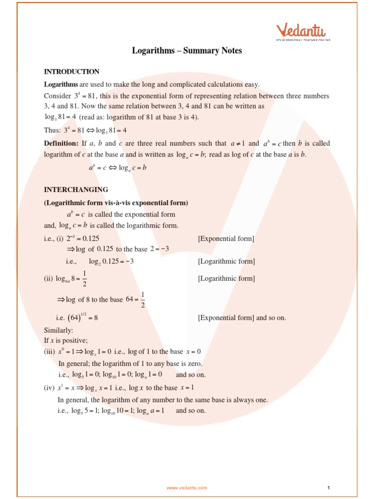 Logarithms: Key Concepts & Laws | PDF | Logarithm | Abstract Algebra