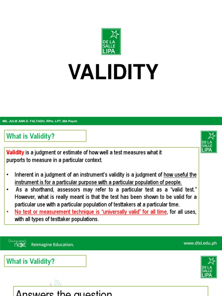 4 Validity | PDF | Validity (Statistics) | Factor Analysis
