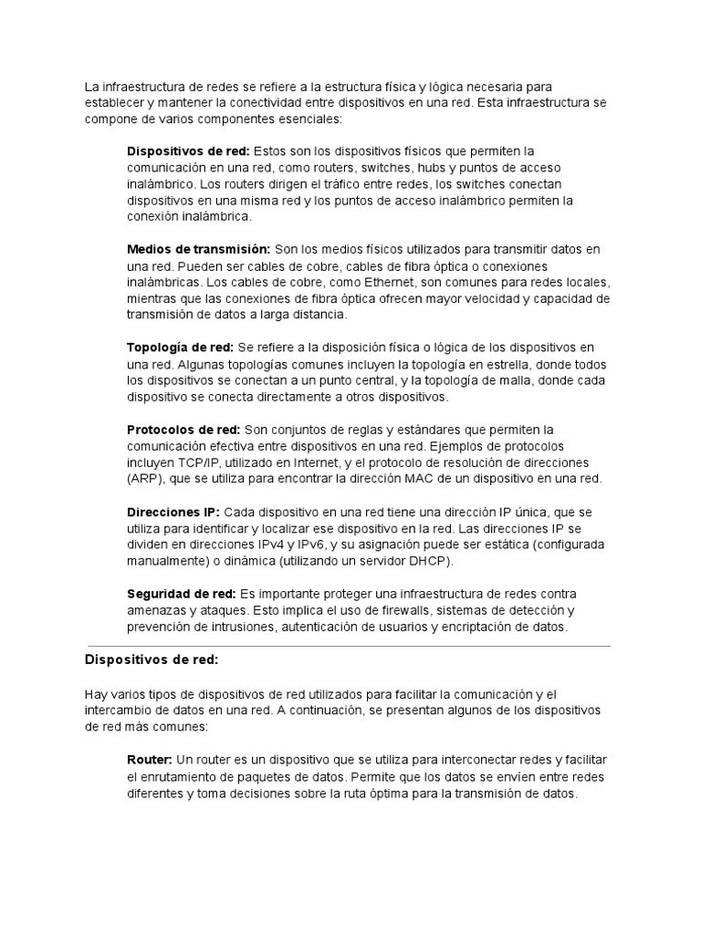 RESUMEN - INFRAESTRUCTURA DE REDES - N°1 | PDF | Controlador de interfaz de red | Red de ...