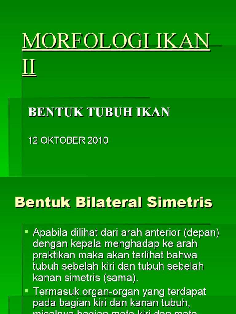Morfologi dan Bentuk Tubuh Ikan | PDF