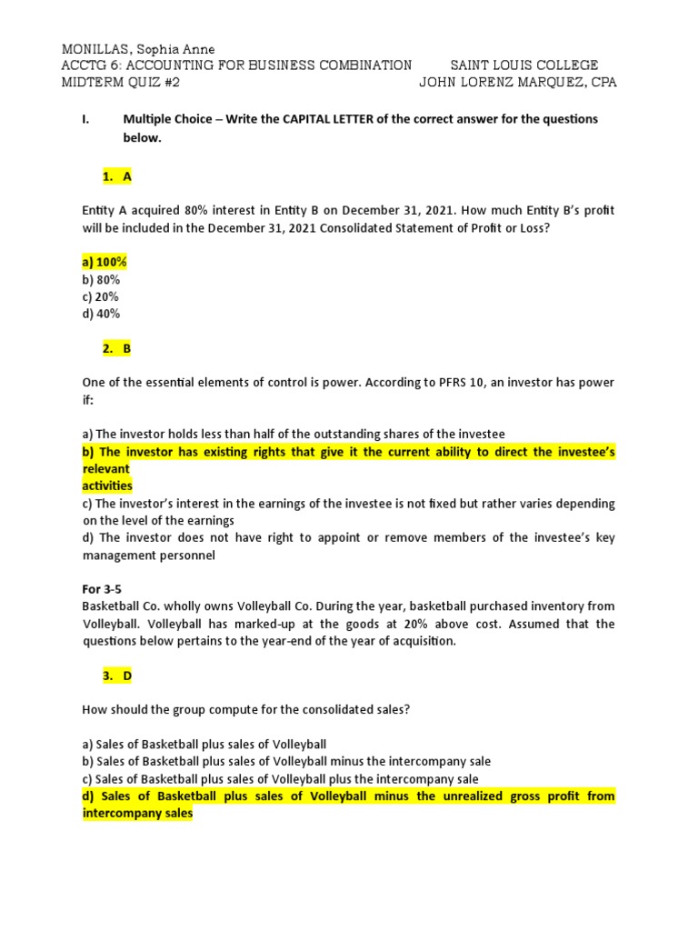 Quiz 2 | PDF | Depreciation | Equity (Finance)