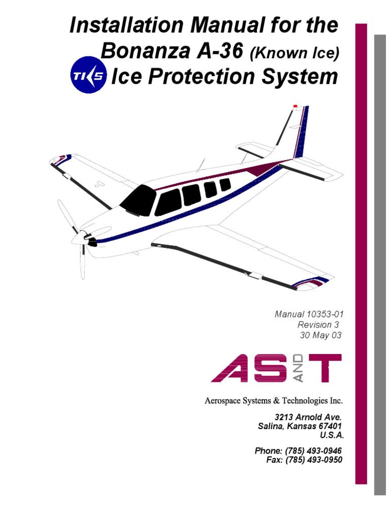 Installation Manual For The Bonanza A-36 Ice Protection System | PDF ...