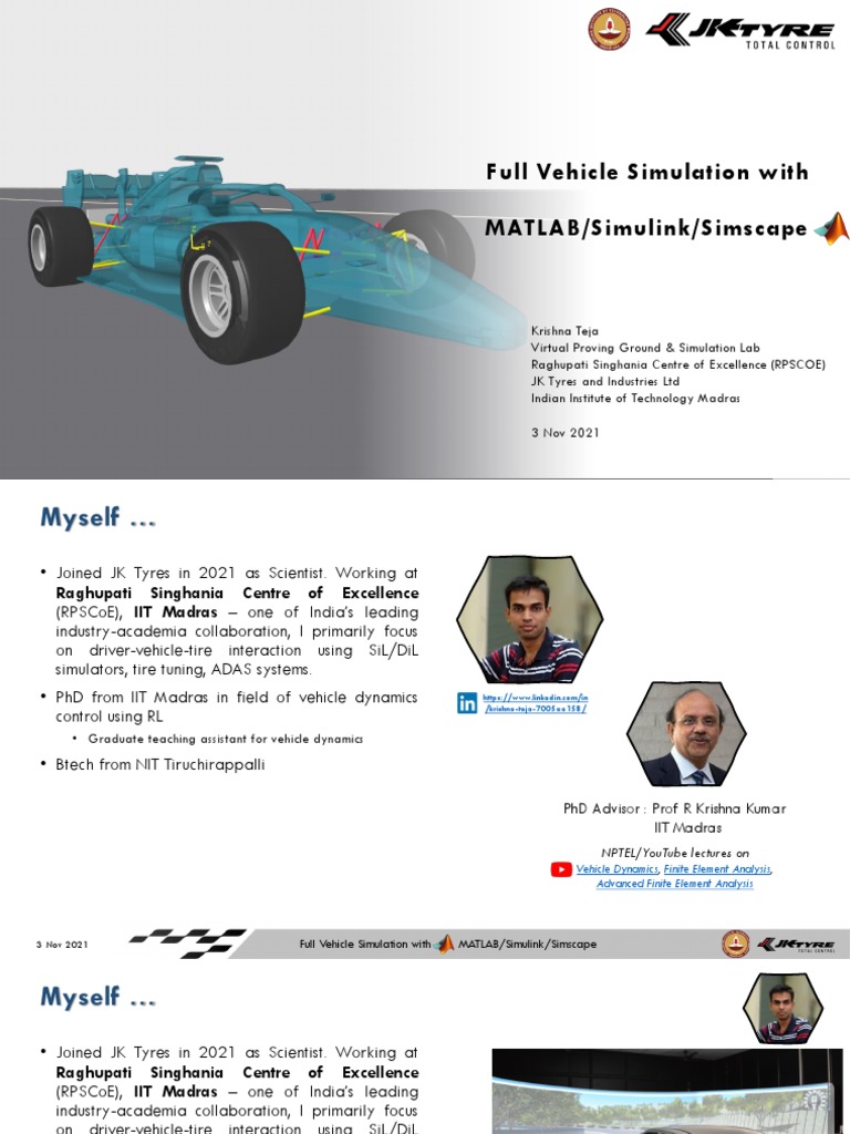 Full Vehicle Simulation With MATLAB/Simulink/Simscape | PDF | Brake ...