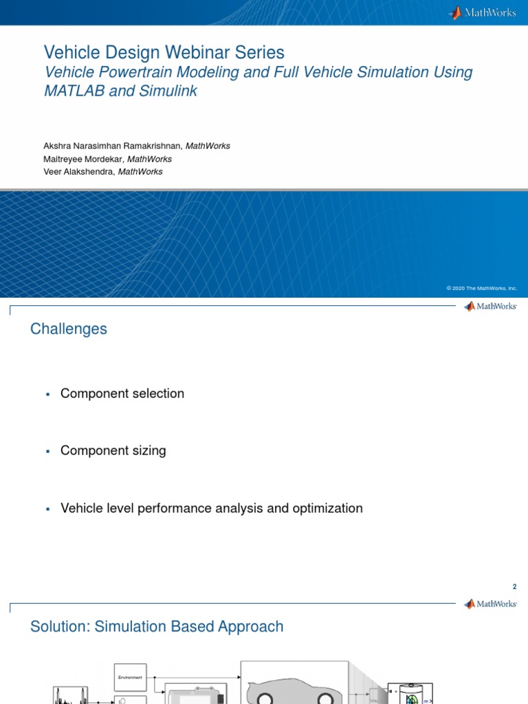 MATLAB Simulink Vehicle Powertrain Webinar | PDF | Matlab | Simulation