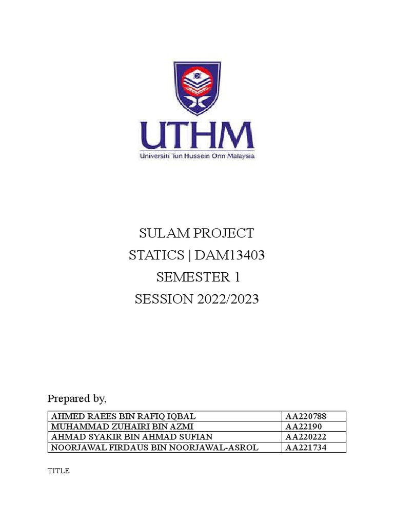 Sulam Project | PDF | Torque | Force
