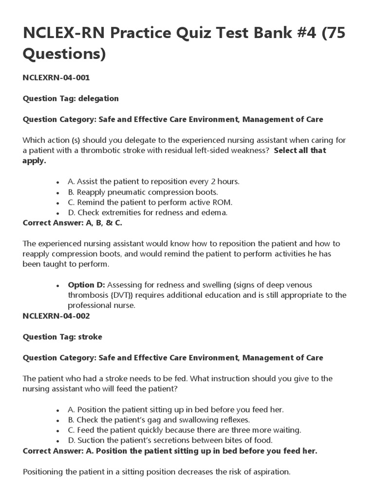 Nclex Test 04 | Download Free PDF | Respiratory Diseases | Lung