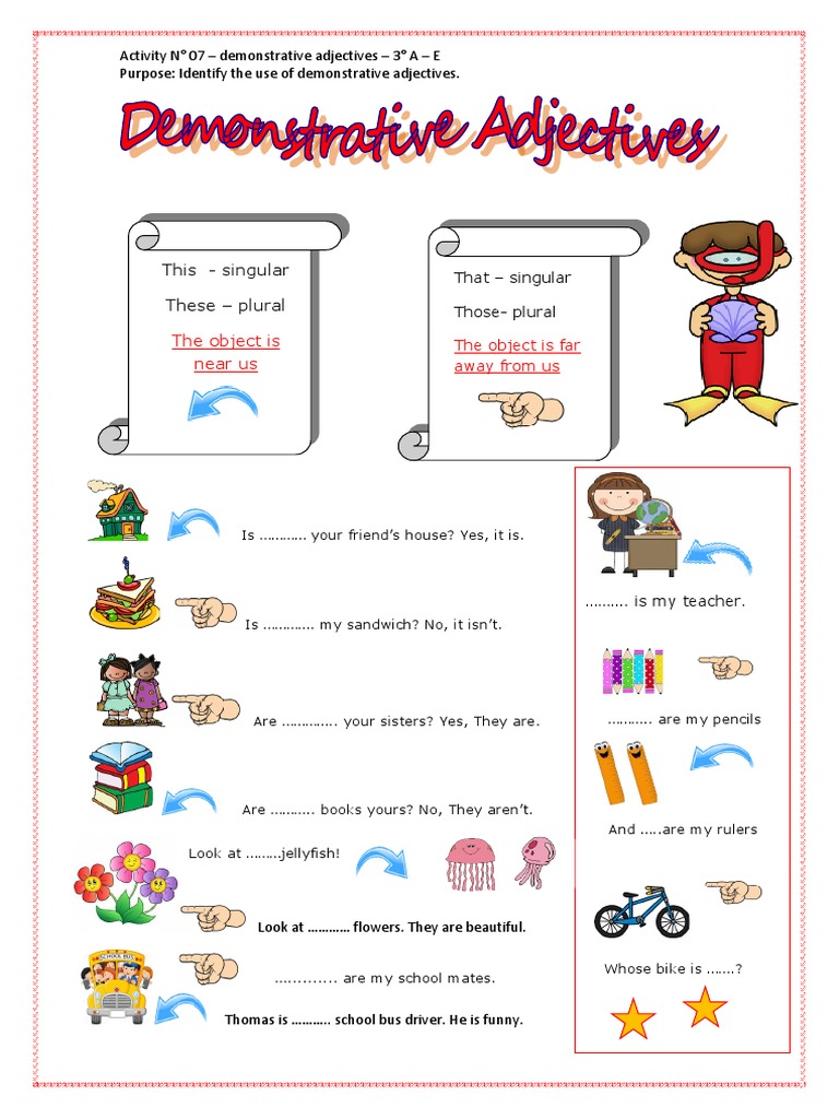 Demonstrative Adjectives | PDF | Language Arts & Discipline