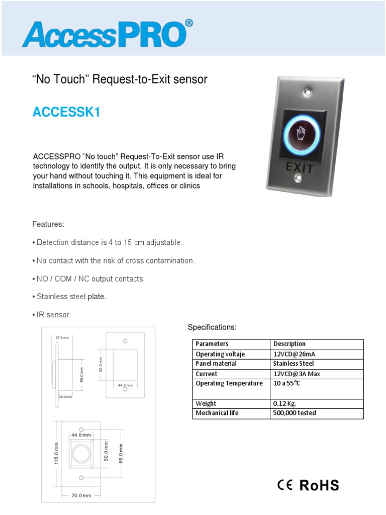 Touchless Exit Sensor Guide | PDF | Technology & Engineering