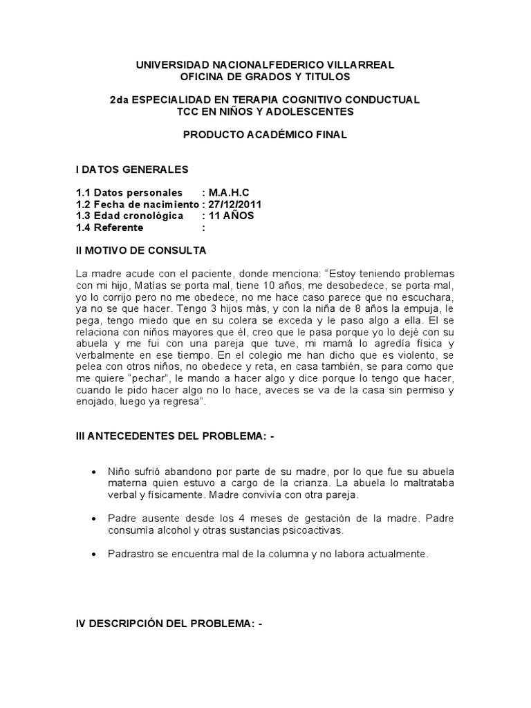 FINAL - TCC | PDF | Comportamiento | Conceptos psicologicos