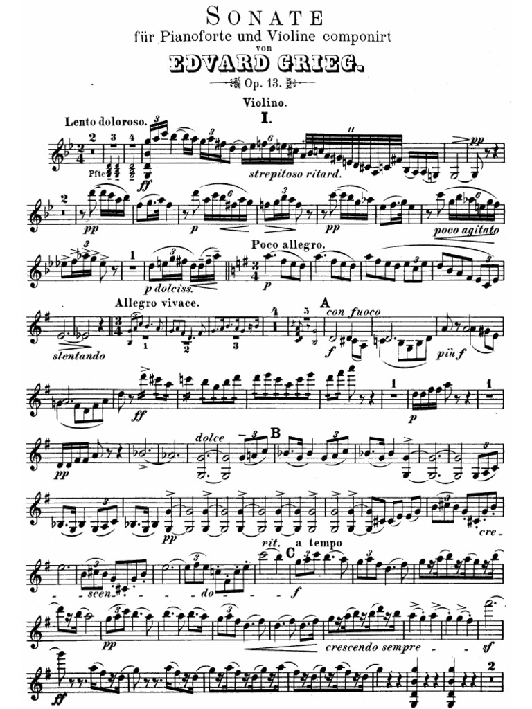 Grieg Violin Sonata 2 Violin | PDF