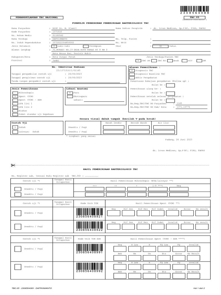 Tbc.05 2023-06-26 Dafrismanto TCM Sputum | PDF