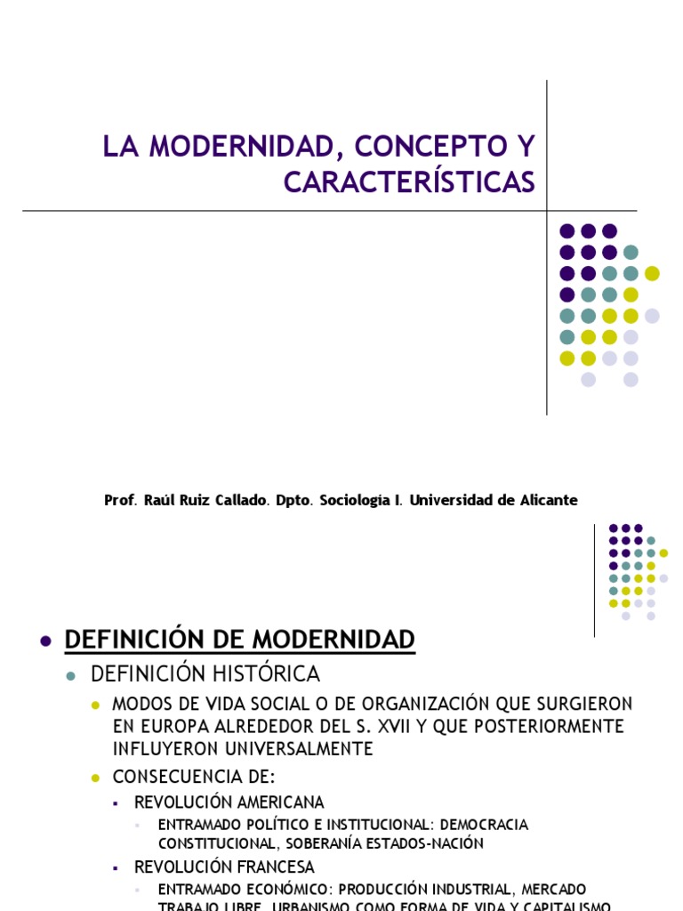 La Modernidad, Concepto y Características | PDF | Capitalismo | Sociedad