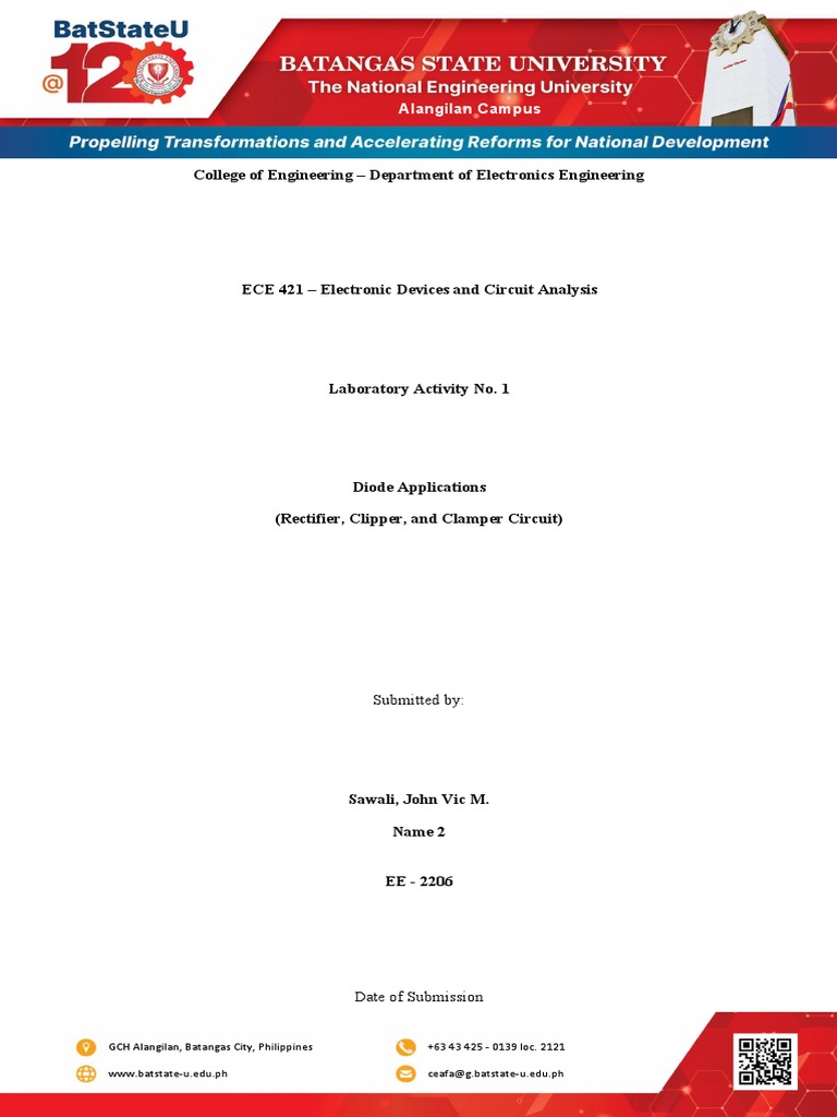 Diode Applications in ECE 421 Lab | PDF | P–N Junction | Diode