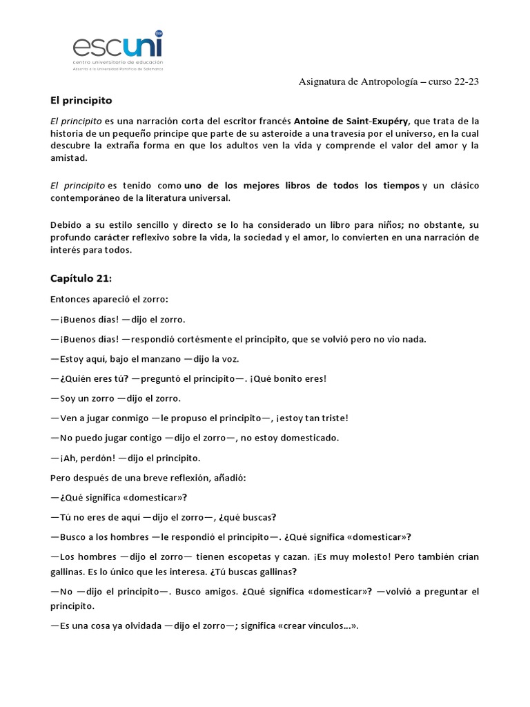 Capítulo 21 de El Principito | PDF | El Principito